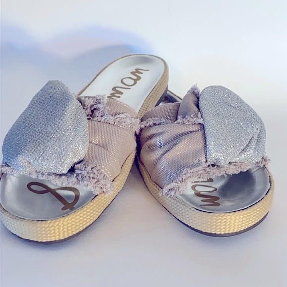 Sam Edelman | Shoes | Euc Sam Edelman Metallic Platform Slides Size 6 ...